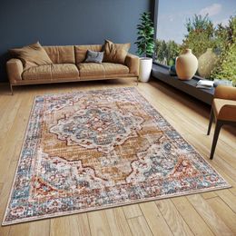 Hanse Home Teppich &raquo;Strozzi&laquo; rechteckig 8 mm H&ouml;he L&auml;ufer, Orientalisch, Kurzflor, Wohnzimmer, Schlafzimmer, Esszimmer blau Jute, Polyester, 