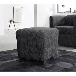 Home Affaire Hocker &raquo;Bob&laquo; grau Luxus-Microfaser (92% Polyester, 8% Nylon);Struktur fein ( 100% Polyester);Struktur in Chenille-Optik (30% Polyester, 
