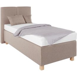 Westfalia Schlafkomfort Boxspringbett mit Zierkissen beige