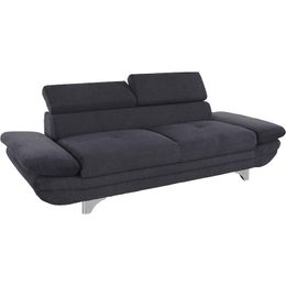 COTTA 3-Sitzer &raquo;Enterprise&laquo; Big-Sofa, mit Armteilverstellung & Kopfteilverstellung schwarz Struktur (100% Polyester );Chenille (90% Polyester; 10% 