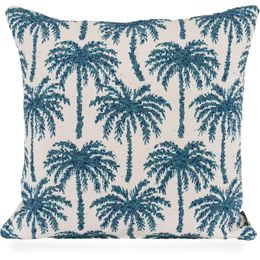 HOCK Dekokissen &raquo;Vamosa Palms&laquo; Outdoorkissen inkl. F&uuml;llung, 45x45cm, Dekokissen, Palmen, schwarz blau Obermaterial: 60% Polypropylen, 40% Polyacryl