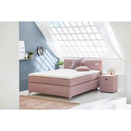 Jockenh&ouml;fer Boxspringbett &raquo;Nora erh&auml;ltlich in den Gr&ouml;&szlig;en 100,120 & 140cm&laquo; mit Topper und h&ouml;henvariablem Kopfteil rosa Bezug Bett: 100% Polyester;Topper und 