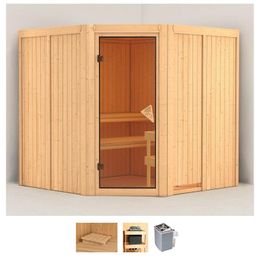 Karibu Sauna &raquo;Jarin&laquo; Set, Ofen 9 kW integr. Strg beige