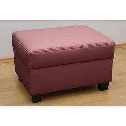 DOMO collection Hocker &raquo;Norma&laquo; rot Mosel Struktur (100% Polyester);Kunstleder SOFTLUX ;Microfaser-PRIMABELLE (100% Polyester);NaturLEDER in Sitz und 
