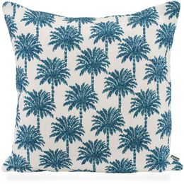 HOCK Dekokissen &raquo;Vamosa Palms&laquo; Outdoorkissen inkl. F&uuml;llung, 45x45cm, Dekokissen, Palmen, schwarz blau Obermaterial: 60% Polypropylen, 40% Polyacryl