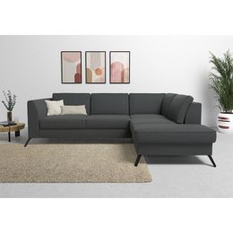 Sit & More sit&more Ecksofa &raquo;Olsen L-Form&laquo; inklusive Sitztiefenverstellung, wahlweise mit Bettfunktion, 15cm hoch grau 100% Polyester