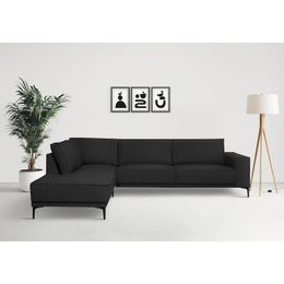 OTTO home Ecksofa &raquo;OLAND L-Form, B: 289 cm, Skandi-Design&laquo; Struktur, Flachgewebe, Luxus-Microfaser, Boucle grau 100% Polyester