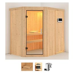 Karibu Sauna &raquo;Swantje&laquo; Set, Ofen 3,6 kW Bio-Ofen externe Strg. easy beige