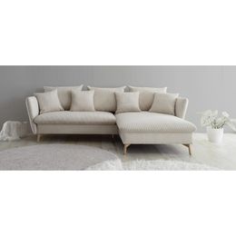 OTTO home Ecksofa &raquo;MERLE, 258 cm, L-Form, traumhafter Cord,&laquo; mit Bettfunktion und Bettkasten, Liegefl&auml;che 224 x 139 beige 100% Polyester;Federung 