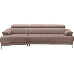 Egoitaliano Ecksofa &raquo;Soul, extravagantes Designsofa, Megasofa, super bequem, tolle Details&laquo; mit Trapez-Abschlu&szlig;element, inkl verstellbarer Kopfteile beige Leder &raquo;
