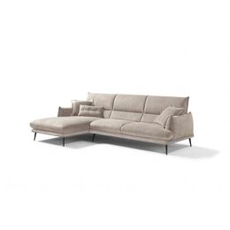 Egoitaliano Ecksofa &raquo;FUNNY, hochwertiges & aktuelles Design, bequeme R&uuml;ckenlehne, L-Form&laquo; hochwertiger Sitzkomfort, L-Form beige 100% Polyester