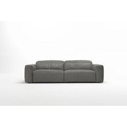 Egoitaliano 2,5-Sitzer &raquo;Beverly, Designsofa mit erstklassigem Sitzkomfort und tollen Details&laquo; Breite 242 cm, verstellbare Kopfteile grau Luxus-Micofaser 