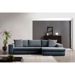 Home Affaire Ecksofa &raquo;SLEETLAND XXL in Samtvelours oder Vintage-Leder-Optik, L-Form,&laquo; besonders gro&szlig; und bequem grau