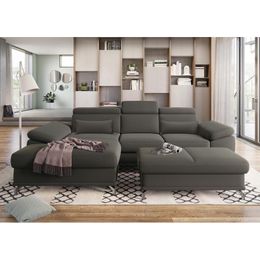 Sit & More sit&more Ecksofa &raquo;Cabrio L-Form, B: 295 cm, mit Sitztiefen-, Arm- & Kopfteilverstellung&laquo; 2 Nierenkissen, Federkern, optional Bettfunktion und Stauraum