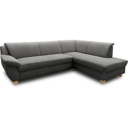 Home Affaire Ecksofa &raquo;Yesterday zeitlos und elegant, bequeme Armlehnen, L-Form&laquo; wahlweise mit Bettfunktion, auch in Cord grau 100% Polyester;