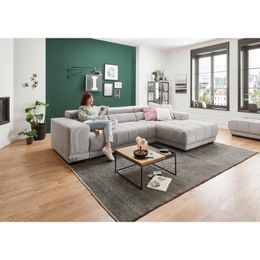 Die PlanBar Ecksofa &raquo;MP-IN15053 L-Form schmaler Schenkel&laquo; mit Kopfteilverstellung, wahlweise mit manueller Vorziehbank grau 88% Polyester; 12% 