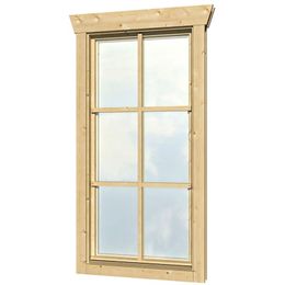 Skan Holz Fenster &raquo;Einzelfenster&laquo; Anschlag links beige Glas, Massivholz
