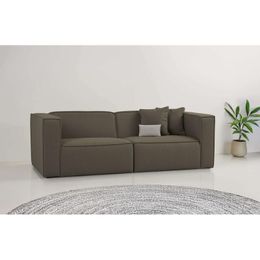OTTO home 3-Sitzer &raquo;Tammie&laquo; Breite 222 cm, Webstoff fein, bodentief, mit Wellenunterfederung 100% Polyester