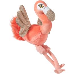Heunec Kuscheltier &raquo;Wings, Flamingo&laquo; sitzend, mit goldenen Glitzerfl&uuml;geln orange Kuscheltier