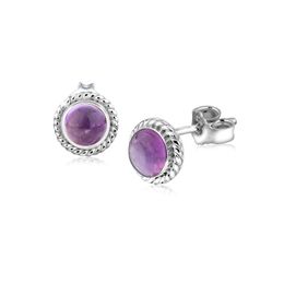 NENALINA Damen Paar Ohrstecker &raquo;Amethyst Geburtsstein Februar Trend 925 Silber&laquo; lila
