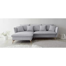 OTTO home Ecksofa &raquo;MERLE, 258 cm, L-Form, traumhafter Cord,&laquo; mit Bettfunktion und Bettkasten, Liegefl&auml;che 224 x 139 grau 100% Polyester;Federung 