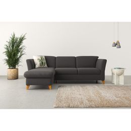 Home Affaire Ecksofa &raquo;Trelleborg L-Form&laquo; Federkern-Polsterung, wahlweise mit Bettfunktion und Bettkasten grau 100% Polyester