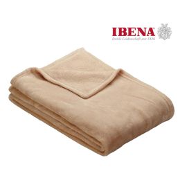 Ibena Wohndecke &raquo;Uni Fleecedecke Olbia&laquo; einfarbig schick, Kuscheldecke beige Polyester