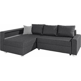 Collection AB Ecksofa &raquo;Relax L-Form&laquo; inklusive Bettfunktion, Federkern, wahlweise mit RGB-LED-Beleuchtung grau Zierkissen: 100%Polyester;Struktur (100