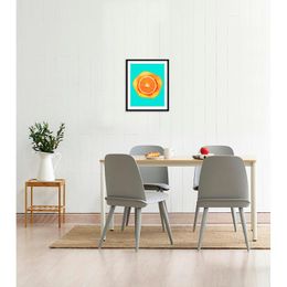 queence Bild &raquo;Levin&laquo; Essen Figuren Kunst Lebensmittel Obst Obst Bilder 1 Stk. tlg. HD Premium Poster-Druck inkl. Holzrahmen orange Acrylglas, Holz, 