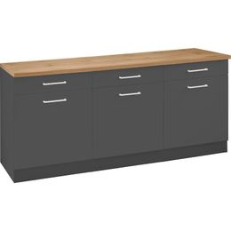 KOCHSTATION Unterschrank &raquo;KS-Kehl&laquo; Breite 180 cm grau MDF