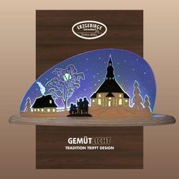 Weigla Lichterbogen &raquo;LED Seiffener Kirche, Dekolampe aus Holz & Acrylglas, Made in Germany&laquo; 1 Stk. Erzgebirge garantiert, Weihnachtsdeko Innen, 