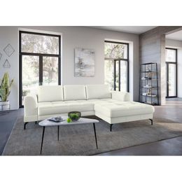 Sit & More sit&more Ecksofa &raquo;Bendigo L-Form&laquo; inklusive Sitztiefenverstellung, Bodenfreiheit 15 cm, 2 Fu&szlig;farben wei&szlig;