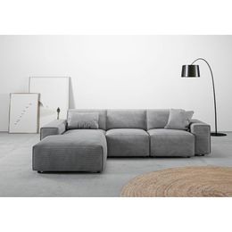 Home Affaire Ecksofa &raquo;Glimminge L-Form auch in Breitcord, Feincord + Easy care-Bezug,&laquo; Breite 264, Zierkissen grau 12% Polyaxryl, 88% Polyester