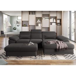 Sit & More sit&more Ecksofa &raquo;Cabrio L-Form, B: 295 cm, mit Sitztiefen-, Arm- & Kopfteilverstellung&laquo; 2 Nierenkissen, Federkern, optional Bettfunktion und Stauraum
