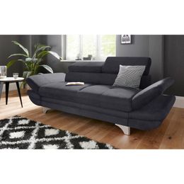 COTTA 2-Sitzer &raquo;Enterprise&laquo; Big-Sofa, mit Armteilverstellung & Kopfteilverstellung schwarz Struktur (100% Polyester );Chenille (90% Polyester; 10% 