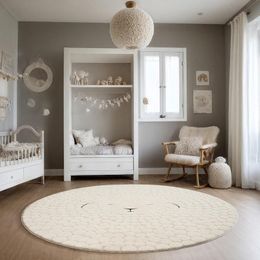 the carpet Teppich &raquo;Elisa Kids&laquo; rund 12 mm H&ouml;he Kids Kinderzimmer Teppich strapazierf&auml;hig und pflegleicht beige Polypropylen