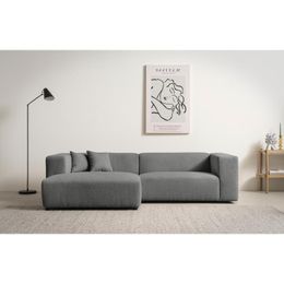 Home Affaire Ecksofa &raquo;BAKELS, L-Form in Cord oder Boucle-Stoff, moderne Couch&laquo; wahlweise Recamiere rechts/links, bequemer Sitzkomfort grau