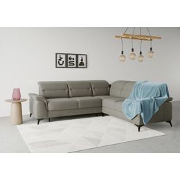 Sit & More sit&more Ecksofa &raquo;Sinatra L-Form&laquo; optinal mit Kopfteilverstellung und Armteilfunktion, Metallf&uuml;&szlig;e braun 100% Polyester