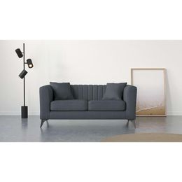 Home Affaire 2-Sitzer &raquo;MATTHEW elegantes Designsofa, Ma&szlig;e B/T/H: 170/86/74 cm&laquo; Steppung im R&uuml;cken, lose Sitzkissen, incl. Zierkissen grau 100% 