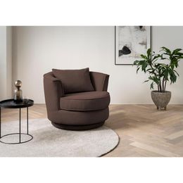 Home Affaire Drehsessel &raquo;MAISIE, Lese-Sessel, Love Seat,&laquo; trendige Stoffe MEGA CORD und Web-Velours, 360 Grad drehbar braun
