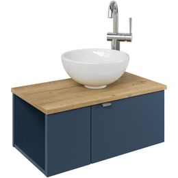 Waschtisch &raquo;Serie 6915 Waschschale mit Unterschrank f&uuml;r G&auml;stebad, G&auml;ste WC&laquo; Keramik-Aufsatzbecken, Waschtischplatte, Waschtischunterschrank, 3 Stk. 
