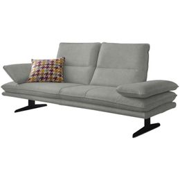 W.Schillig 2,5-Sitzer &raquo;broadway, Designsofa mit tollem Sitzkomfort&laquo; Sitztiefenverstellung, Kopfteil- & Seitenteilverstellung, Breite 216cm grau Stoff 