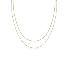 Elli Damen Ketten-Set &raquo;Choker Set (2tlg) Figaro Panzer Kugel 925 Silber&laquo; gold
