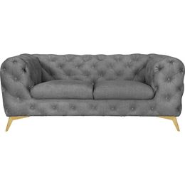 Home Affaire Chesterfield-Sofa &raquo;Glynis&laquo; aufw&auml;ndige Knopfheftung, moderne Chesterfield Optik, Fu&szlig;farbe w&auml;hlbar grau Struktur (100% Polyester);Samtoptik