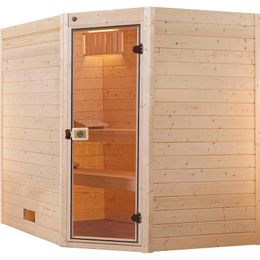 Weka Sauna &raquo;Valida&laquo; Set, 9 kW-Ofen mit integrierter Steuerung beige