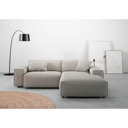 Home Affaire Ecksofa &raquo;Glimminge L-Form auch in Breitcord, Feincord + Easy care-Bezug,&laquo; Breite 234, Zierkissen grau 100% Polyester