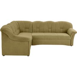 DOMO collection Ecksofa &raquo;Papenburg B/T/H: 242/190/84 cm L-Form&laquo; wahlweise mit Bettfunktion, Langer Schenkel links oder rechts gr&uuml;n Struktur ( 90% 