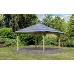Karibu Pavillon &raquo;Holm 1&laquo; BxT: 431x431 cm grau