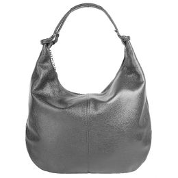 CLUTY Damen Shopper echt Leder, Made in Italy schwarz
