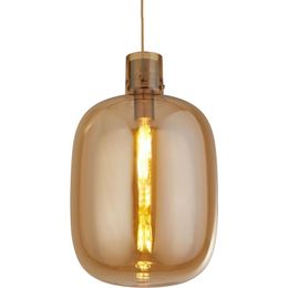 Searchlight H&auml;ngeleuchte &raquo;Barrel Pendant - Satin Brass & Amber Glass&laquo; E27 1 Stk.